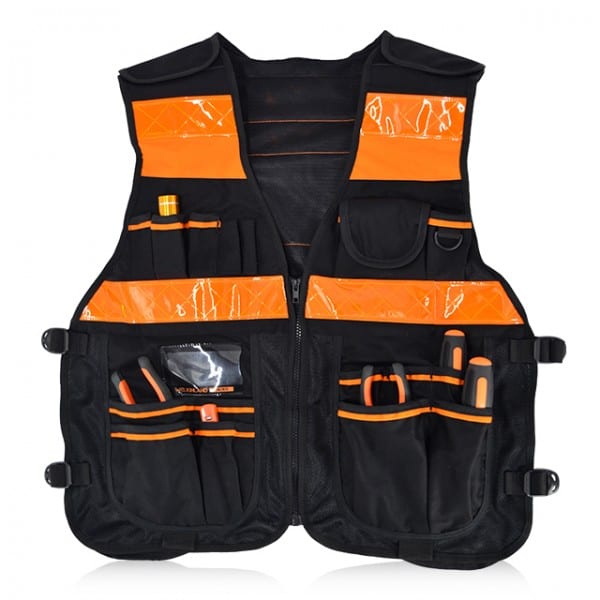 WO012-V2 Breathable Multi-Pockets Working Tool Vest With Safty Strip ...